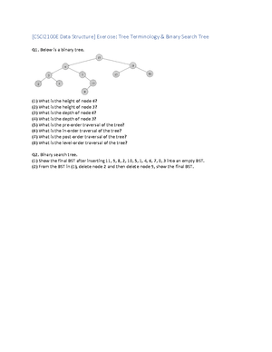 Data Structures - CSCI2100/ESTR2102 - CUHK - Studocu