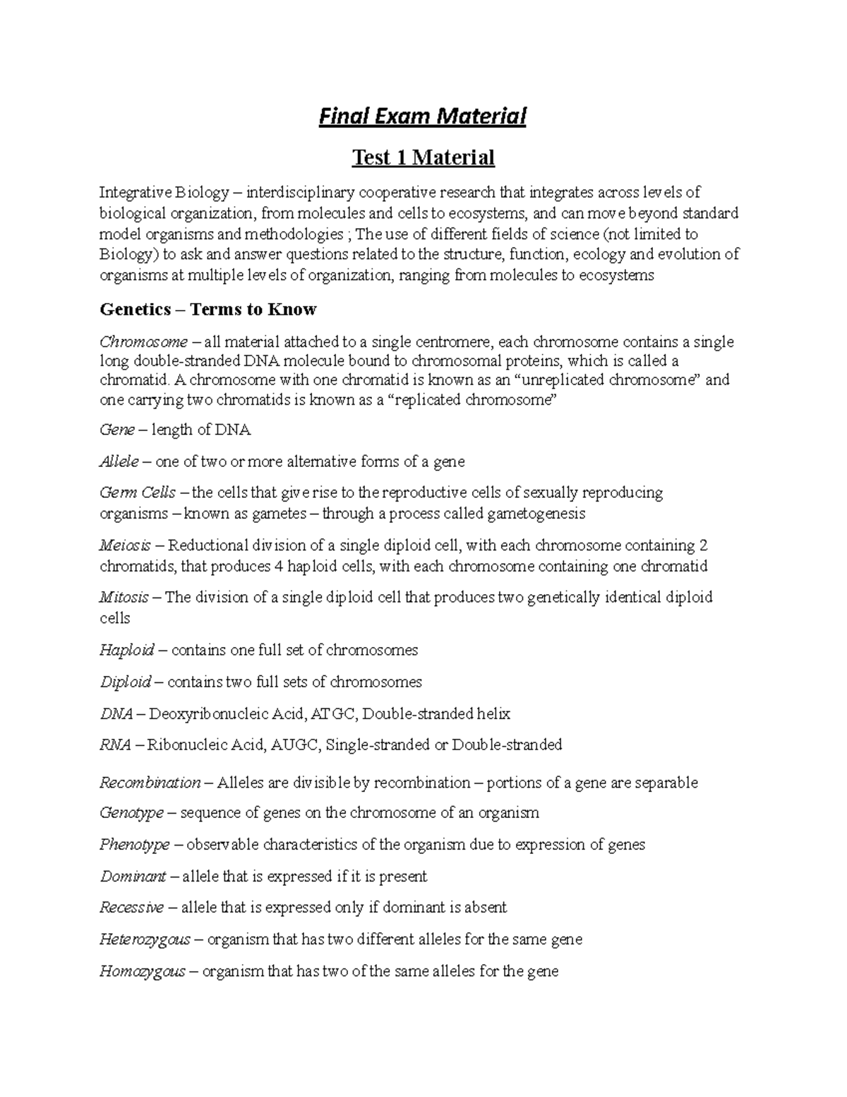 Final Exam Material - These are notes from Professor Allen's class ...