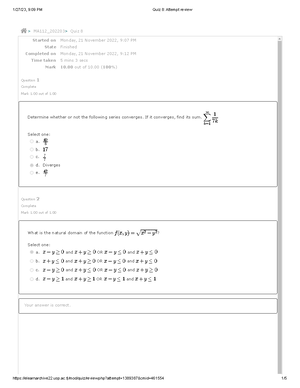 MA112 Assignment 1 - Question I a) i) lim x2 = 64 x-8 Given E>0, / we need to find 870 such that ...