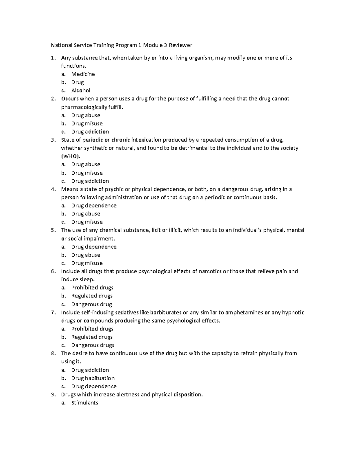 National Service Training Program 1 Module 3 Reviewer - National ...