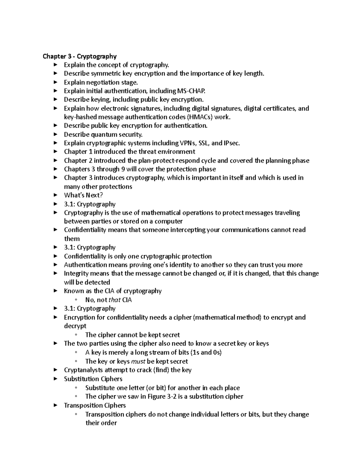 Chapter 3 - Cryptography - Chapter 3 - Cryptography Explain the concept of cryptography. - Studocu