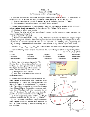 Homework Set 4 Answer Key - Chemistry 340 Physical Chemistry for ...