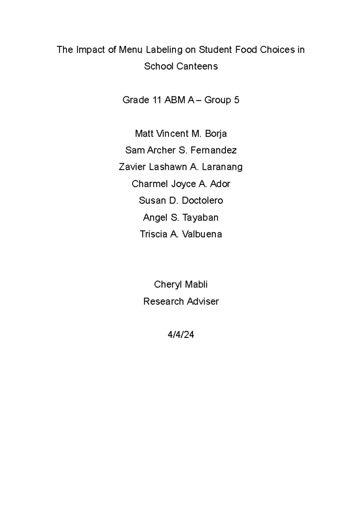 Group-5-The-Impact-of-Menu-Labeling-on-Student-Food-Choices-in-School ...