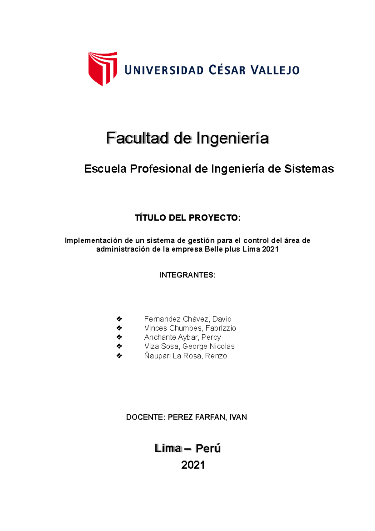 Informe Final - sistemas inteligentes - Facultad de Ingeniería TÍTULO ...
