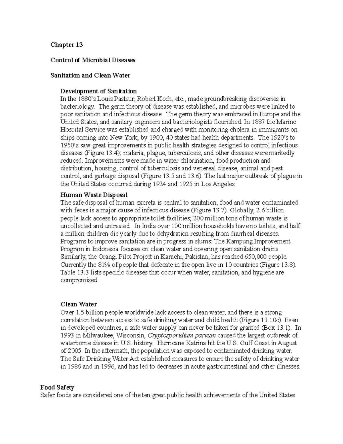 BI 351 Chpt. 13 Summary notes - Chapter 13 Control of Microbial ...