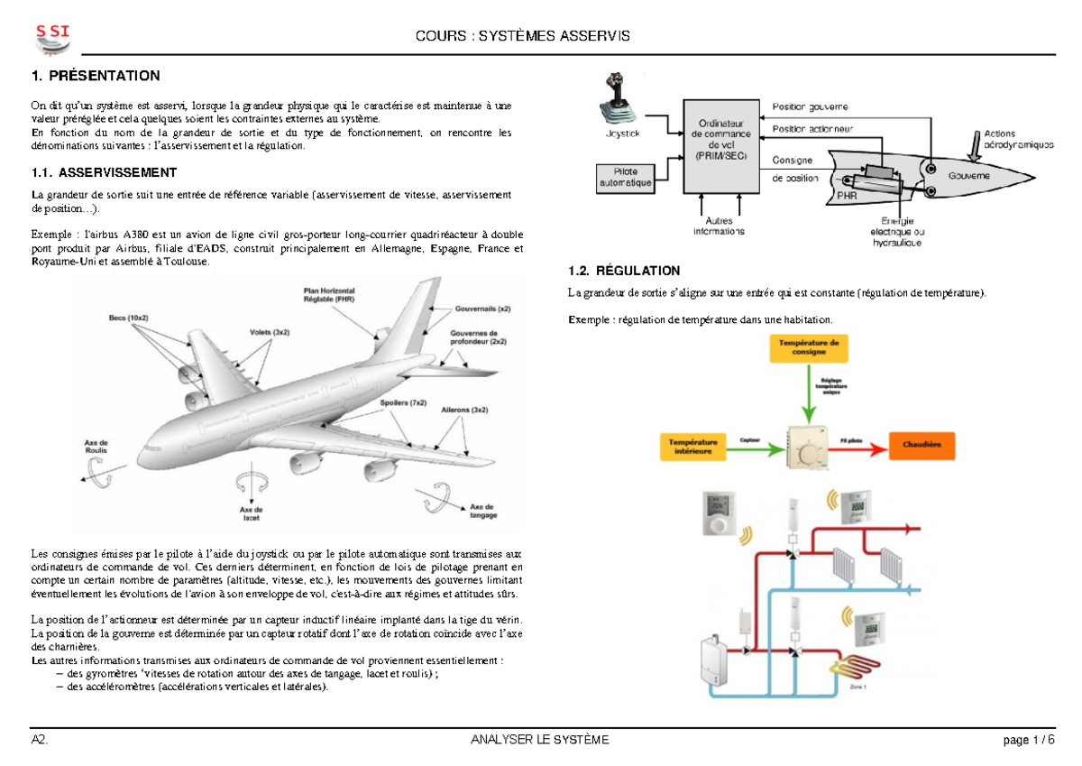 Systemes asservis - 1. PRÉSENTATION On dit qu’un système est asservi ...