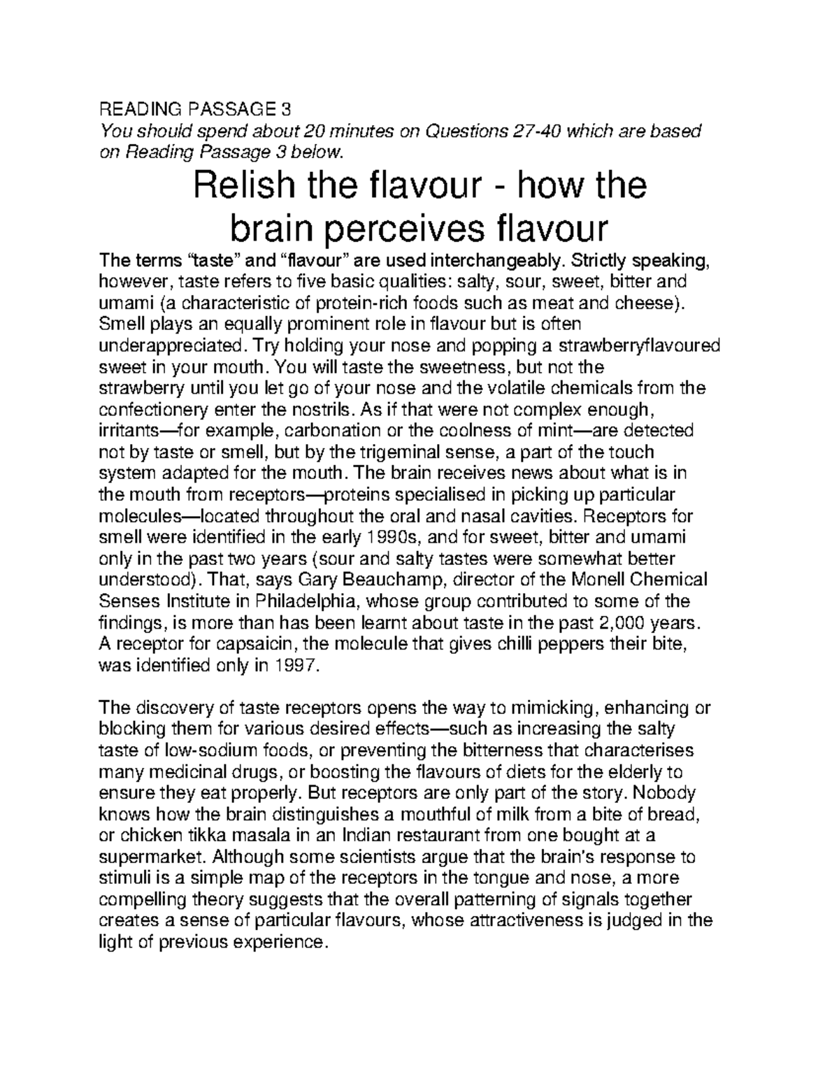 Relish the flavour - rggr - READING PASSAGE 3 You should spend about 20 ...