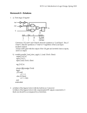 EC311 HW5 sol(14) - Prof. Tali Moreshet - EC311 A1 Introduction to Logic Design, Spring 2022 ...