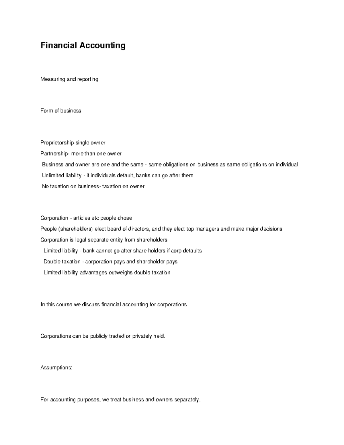 Financial accounting week 1 notes-part-1 - Financial Accounting ...