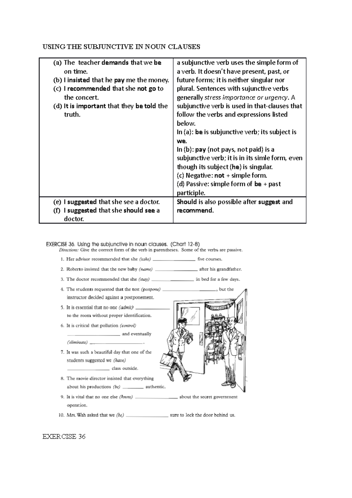 Practice Material About Grammar 8 part 6 - USING THE SUBJUNCTIVE IN ...