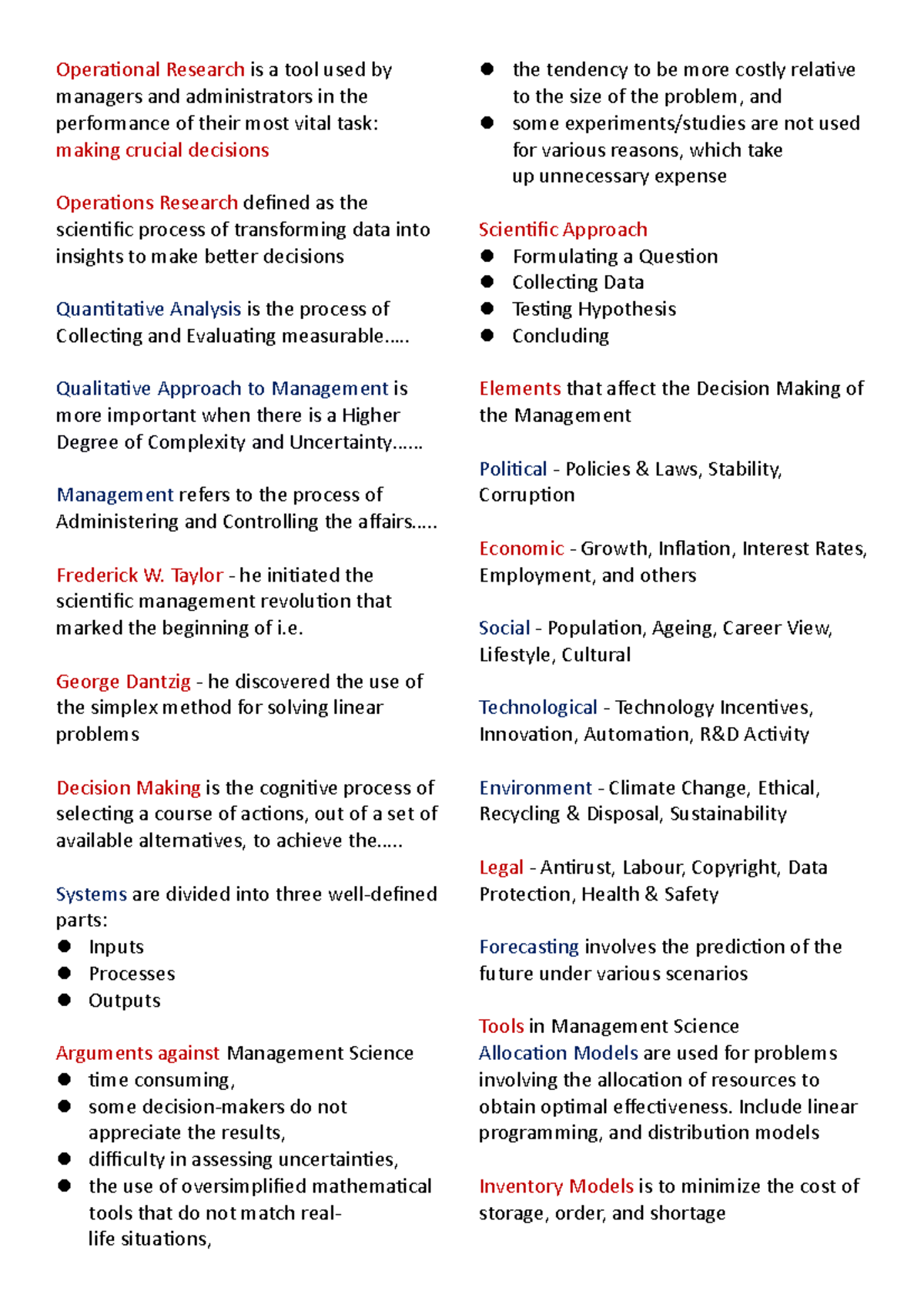 Reviewer Management Science - Operational Research is a tool used by ...