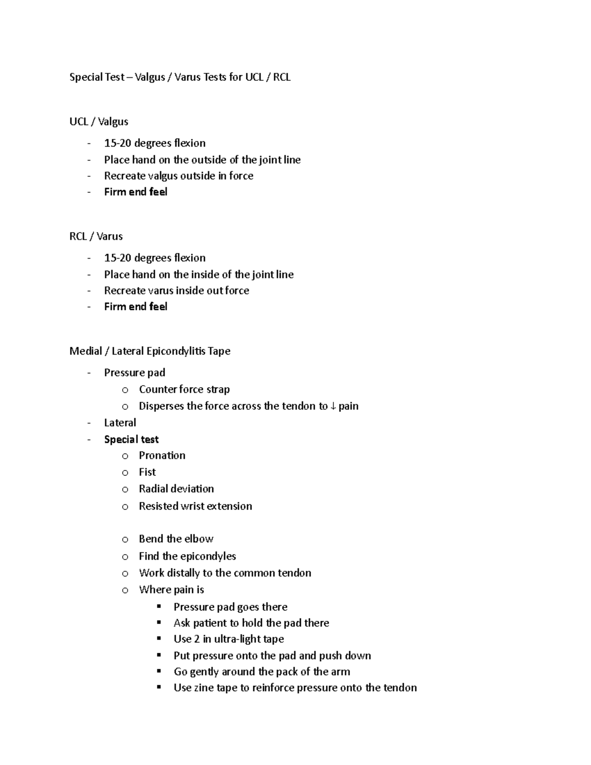 Lab 7 Injury Management - Special Test – Valgus / Varus Tests for UCL ...