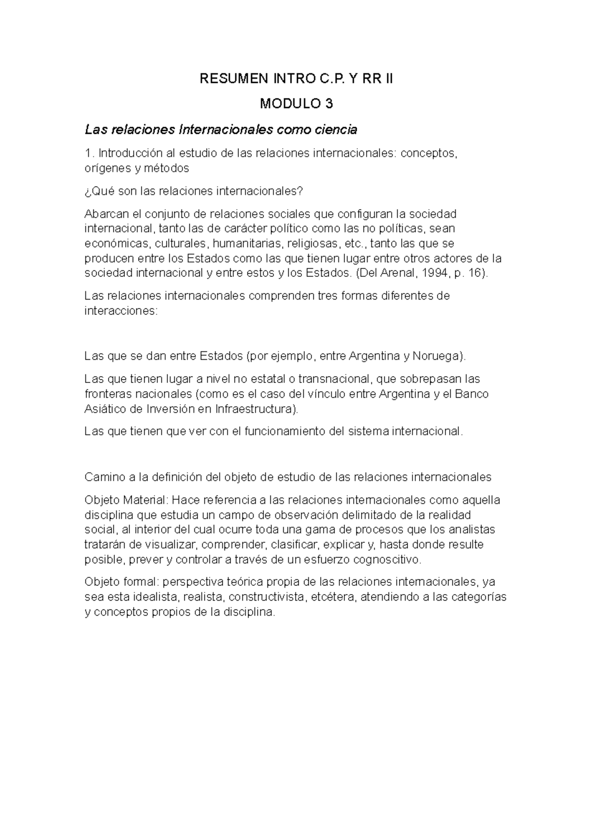 Resumen Intro C.P. Modulo 3 - RESUMEN INTRO C. Y RR II MODULO 3 Las ...