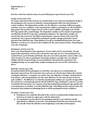 DE200 TMA01 - DE200 TMA Submission date: 7th December 2022 Policy ...