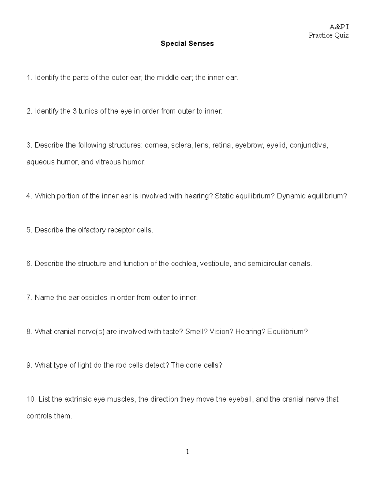 2021 Anatomy Physioogy I Nervous System Special Senses Practice Quiz 2021-anatomy-physioogy-i-nervous-system-special-senses-practice-quiz