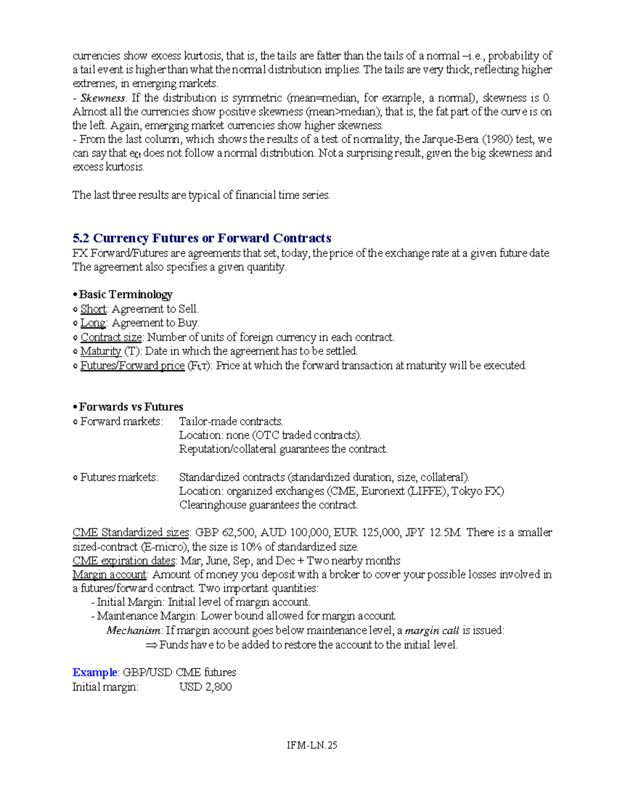 Currency Futures or Forward Contracts - IFM-LN. 25 currencies show ...