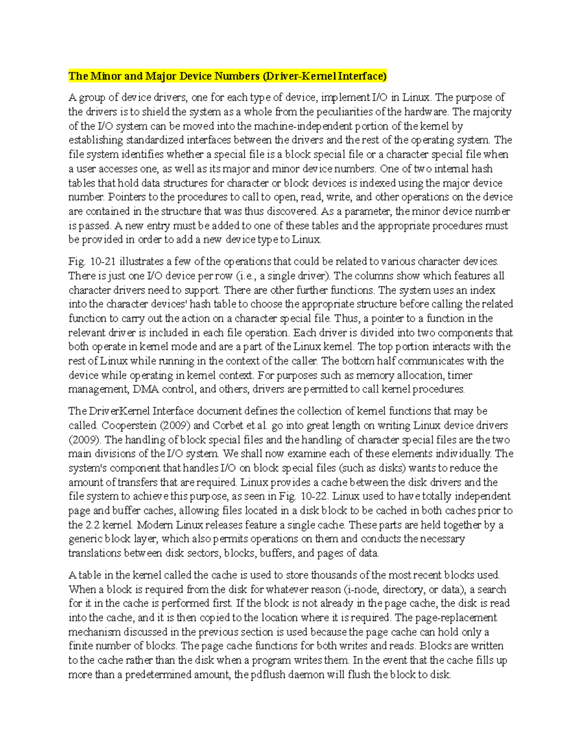 The Minor and Major Device Numbers (Driver-Kernel Interface) - The ...