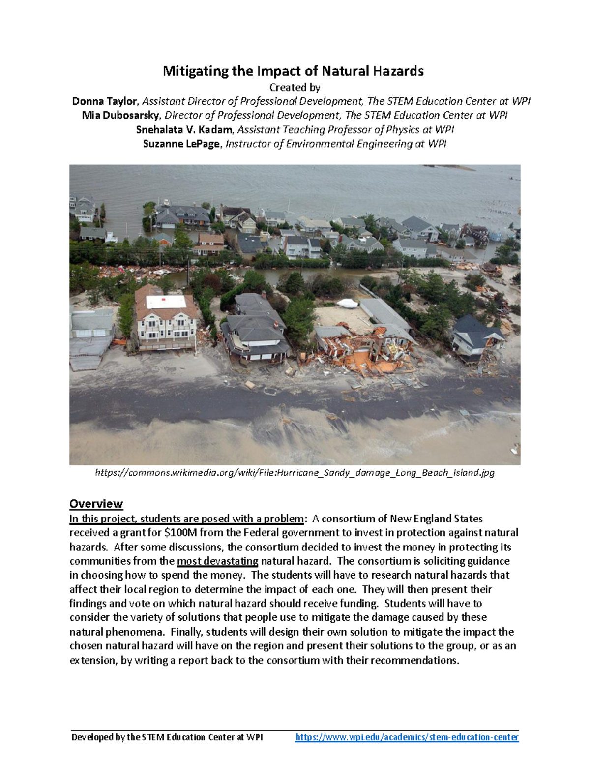 Natural Hazards Design Challenge - Mitigating the Impact of Natural ...