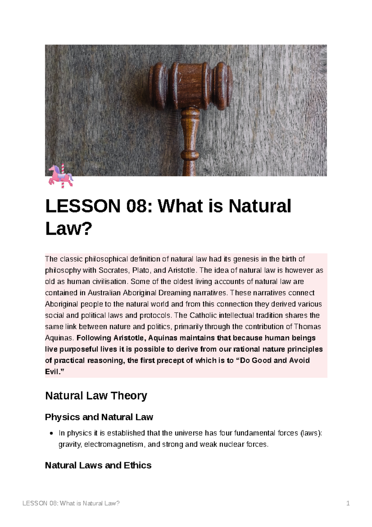 Lesson 08 What is Natural Law - 🎠 LESSON 08: What is Natural Law? The ...