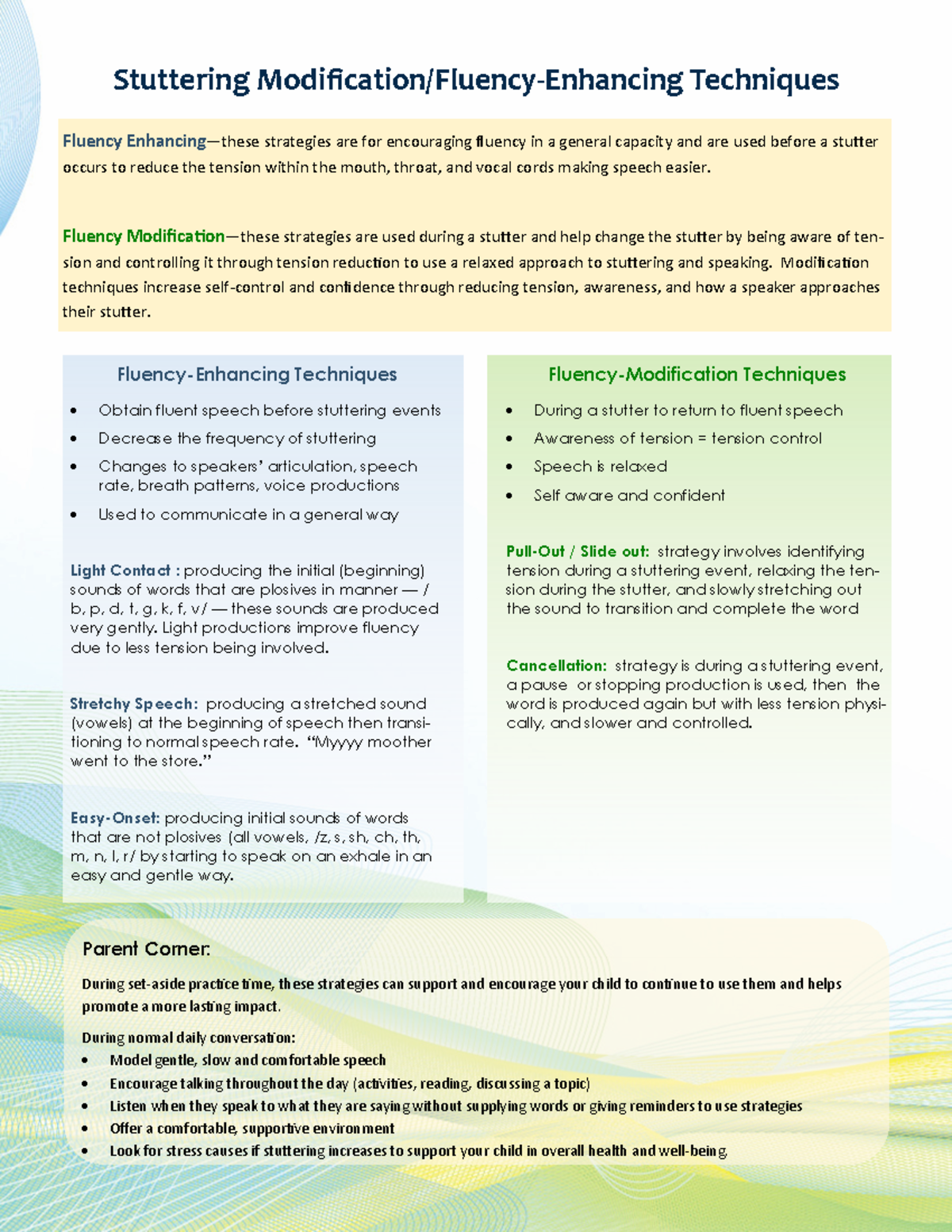 Fluency enhancing and modification strategies - - Studocu