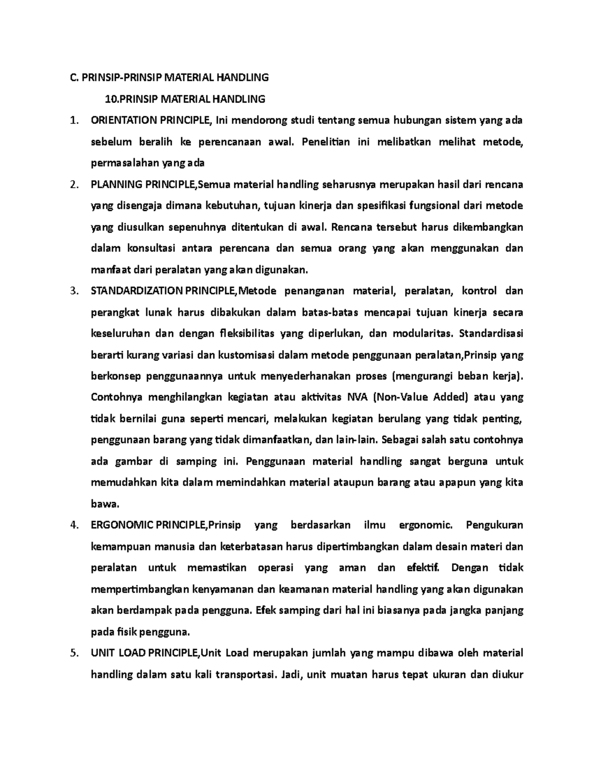 CARA Material Handling - C. PRINSIP-PRINSIP MATERIAL HANDLING 10 ...