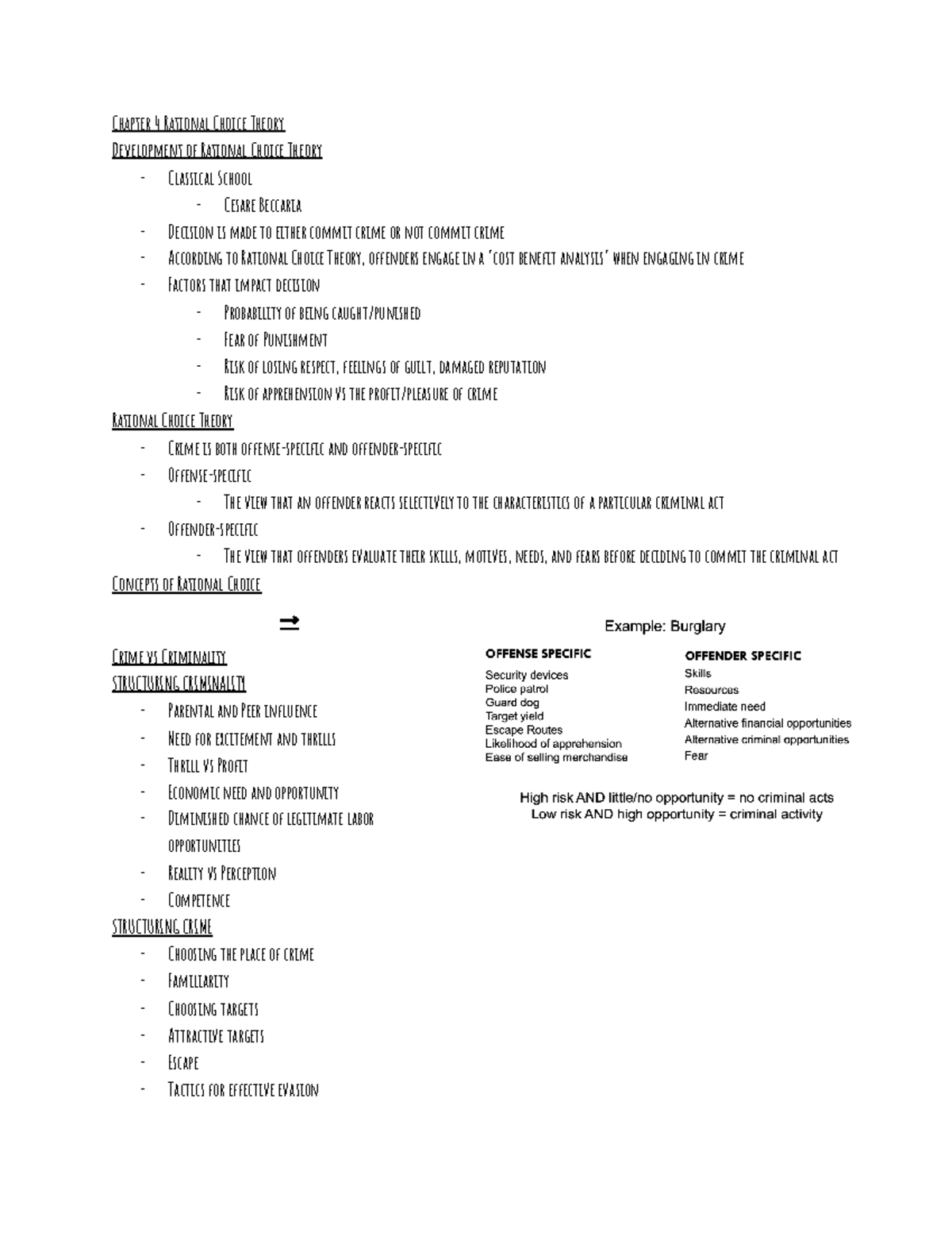 Criminology Rational Choice Theory - Chapter 4 Rational Choice Theory ...