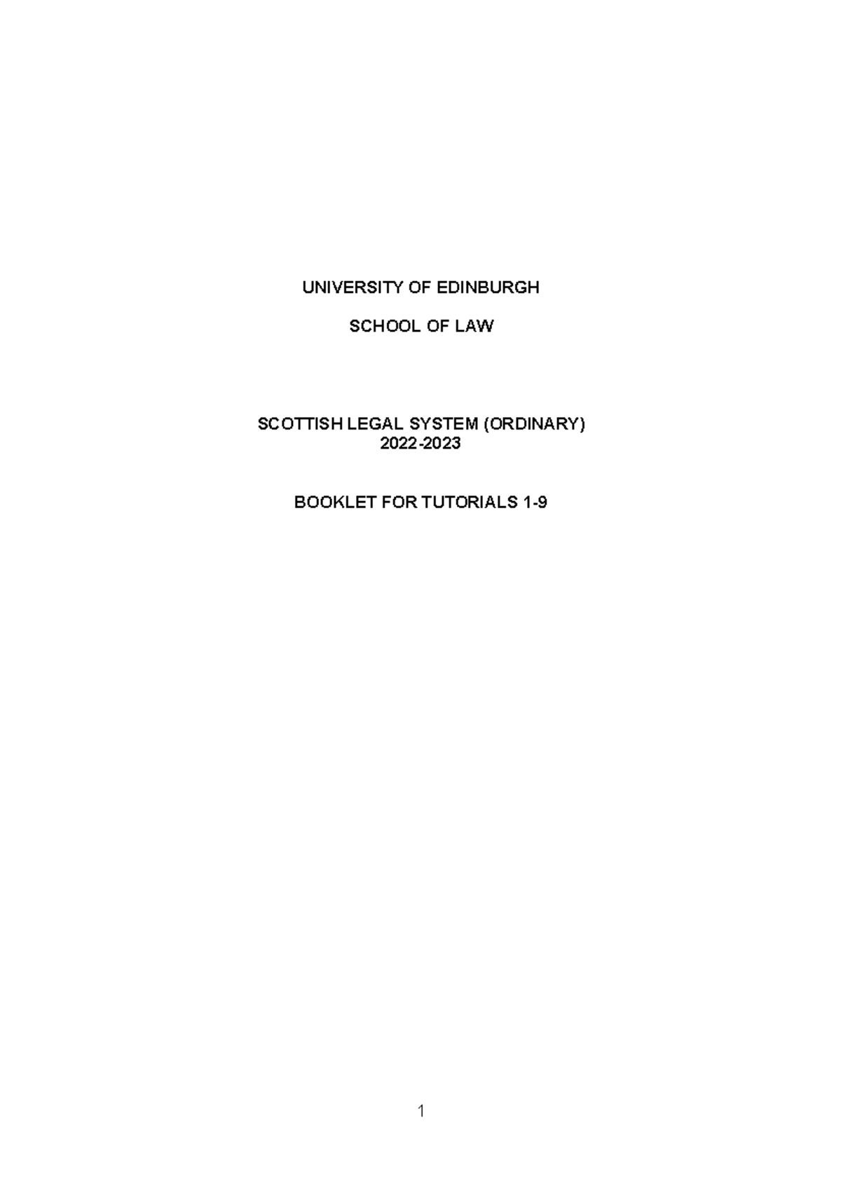 SLS Tutorial document - UNIVERSITY OF EDINBURGH SCHOOL OF LAW SCOTTISH ...