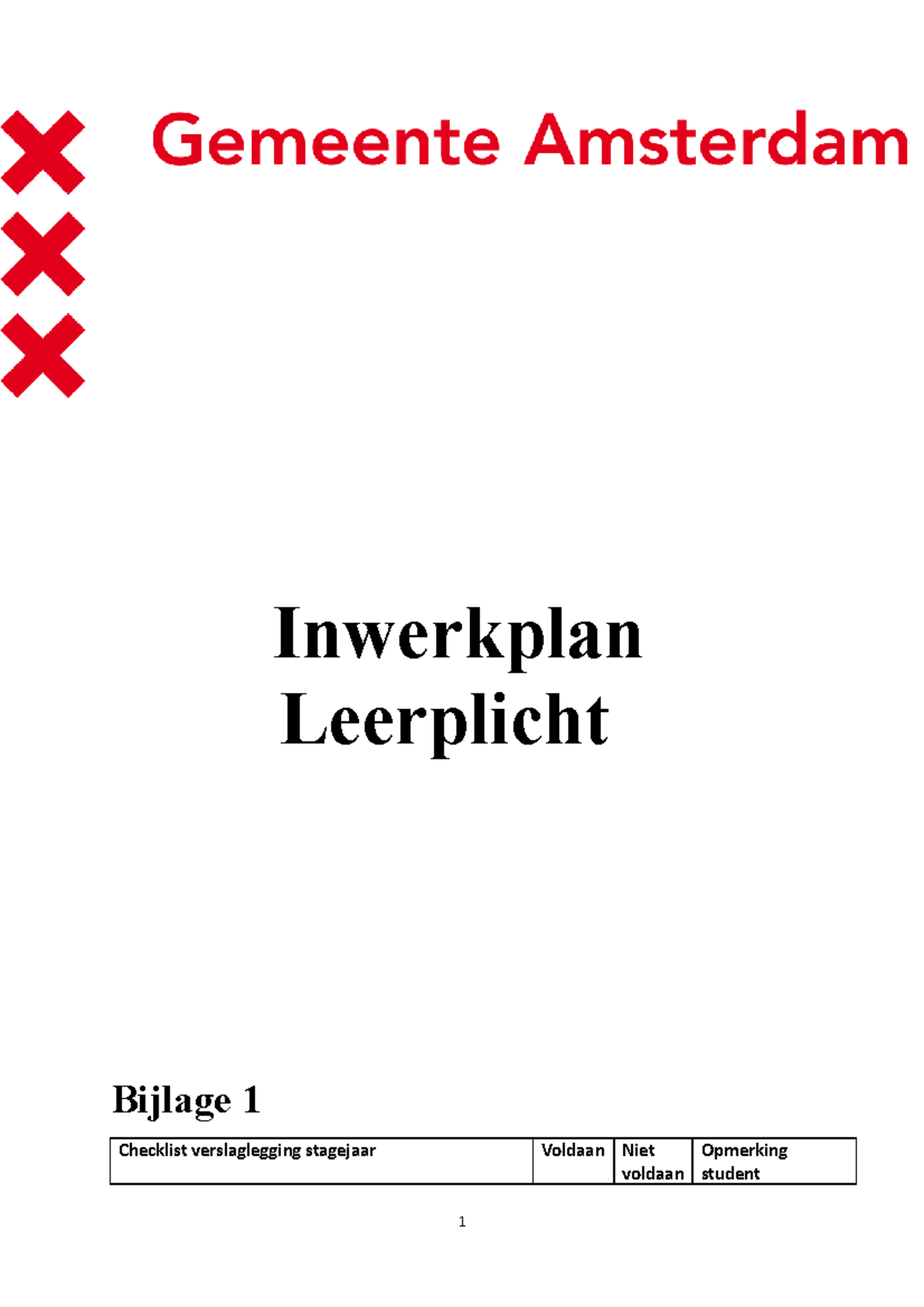 Inwerkplan sjd hva - Inwerkplan Leerplicht Bijlage 1 Checklist ...