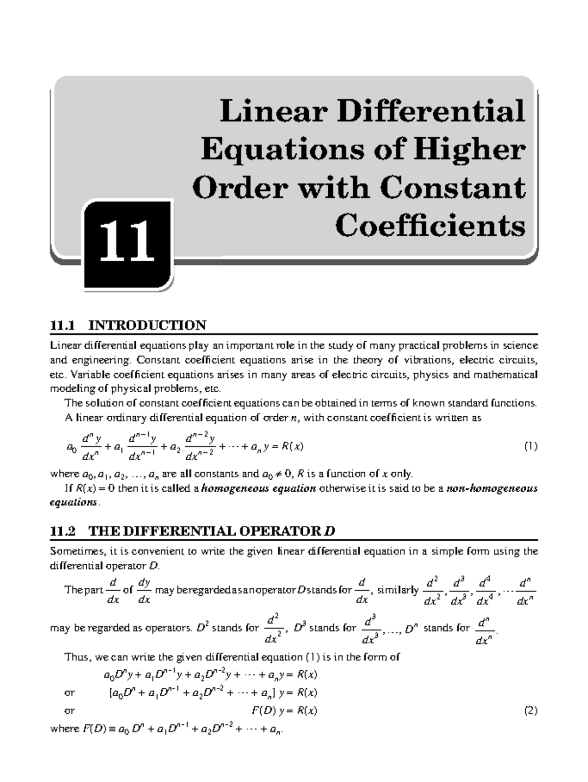 L2-Linear ODEs of Higher Order with Constant Coefficients - - Studocu