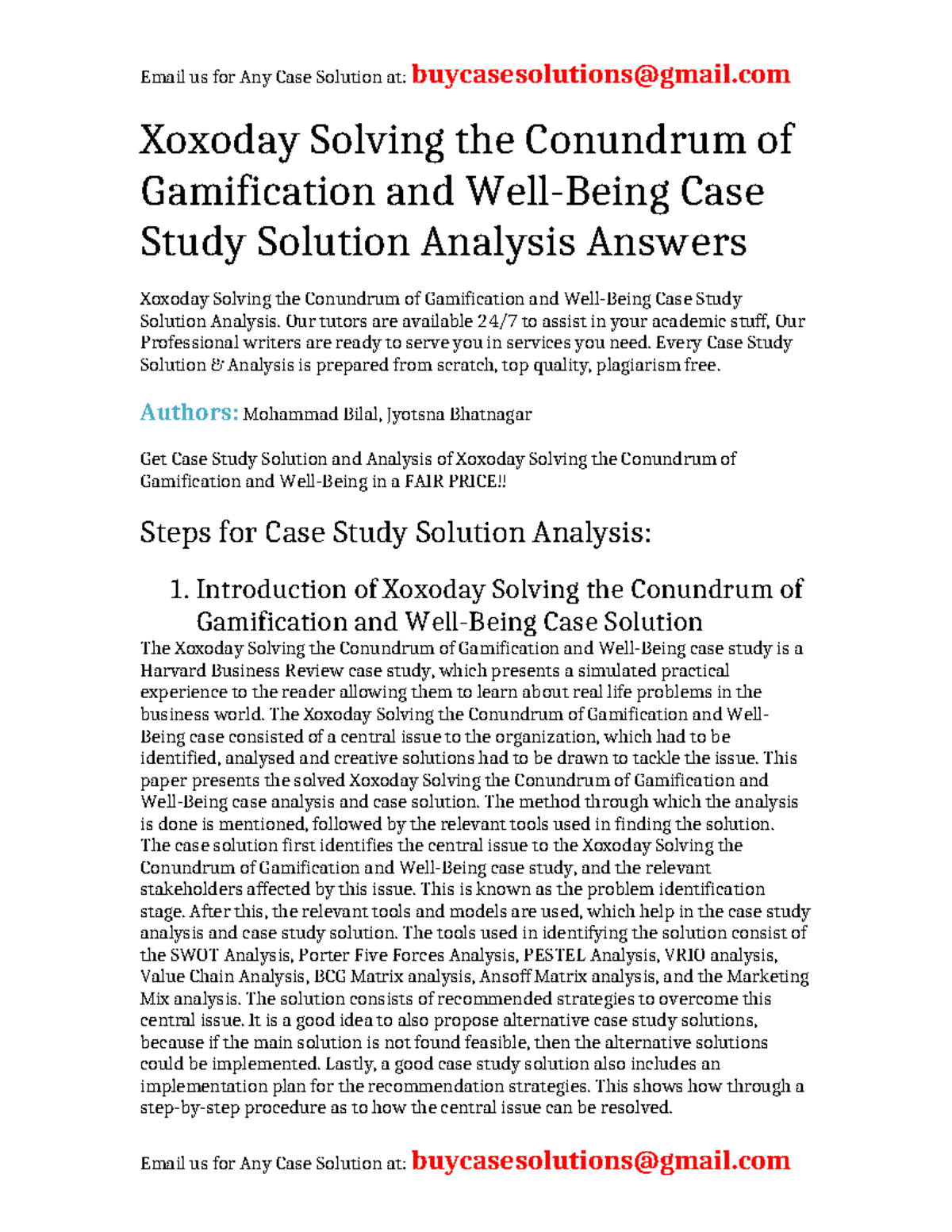 Case Solution Xoxoday Solving the Conundrum of Gamification and Well ...