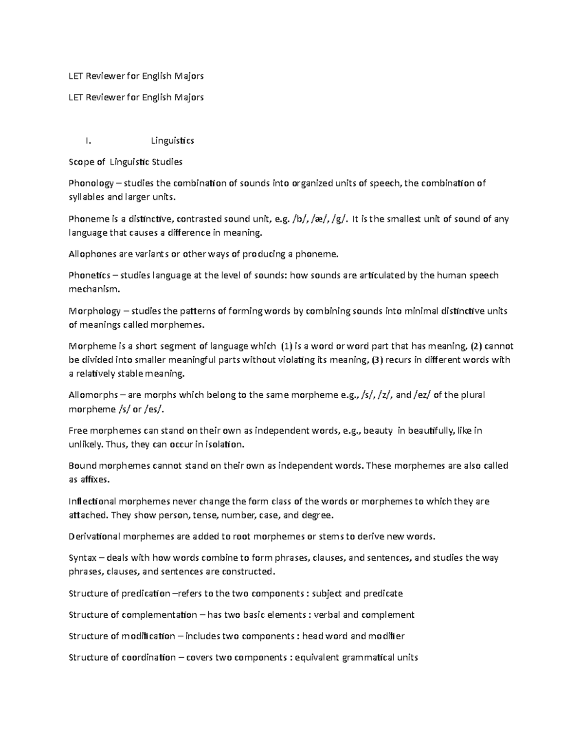 LET Major 1 - This is a LET DRILLS FOR TEACHERS - LET Reviewer for ...