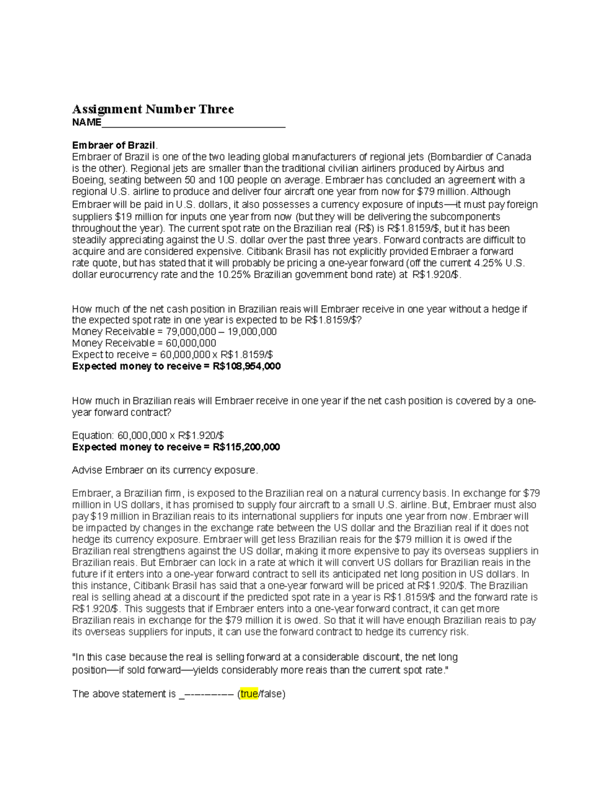 FIN 371 Assigment no 3 - Assignment no 3 - Assignment Number Three - Studocu