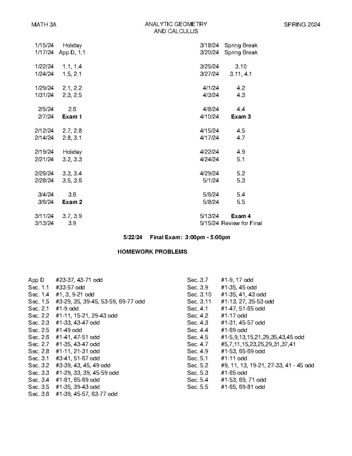 Math3AS24 - Book reports - MATH 3A ANALYTIC GEOMETRY AND CALCULUS ...