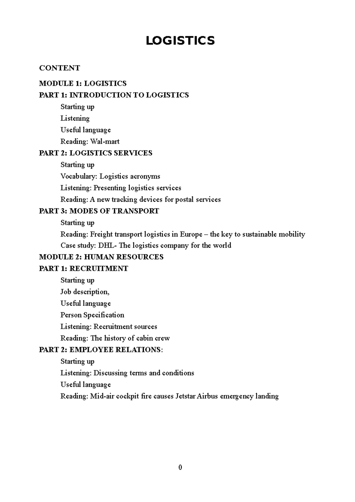 GIÁO- Trình- Logistic - hii - LOGISTICS CONTENT MODULE 1: LOGISTICS ...