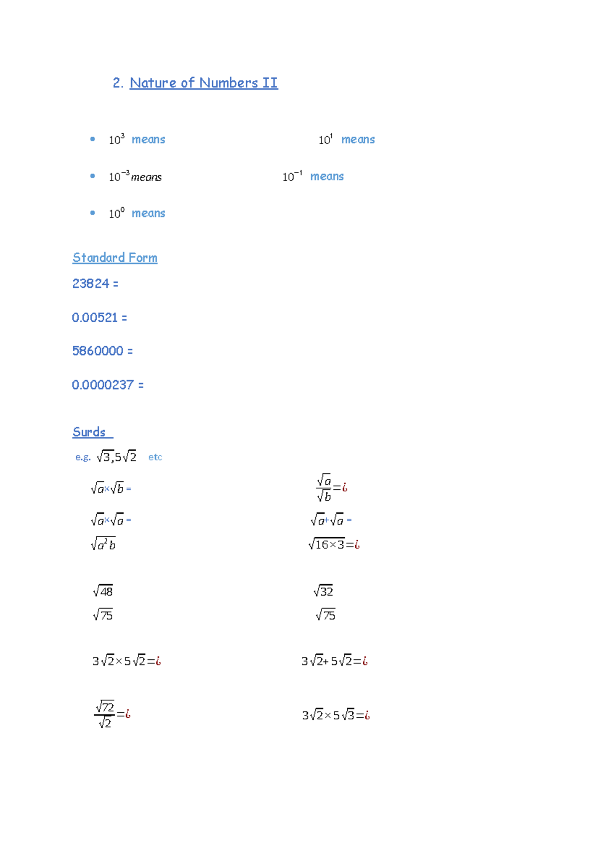 2. Nature of Numbers 2 - 2. Nature of Numbers II 103 means 101 means 10 ...