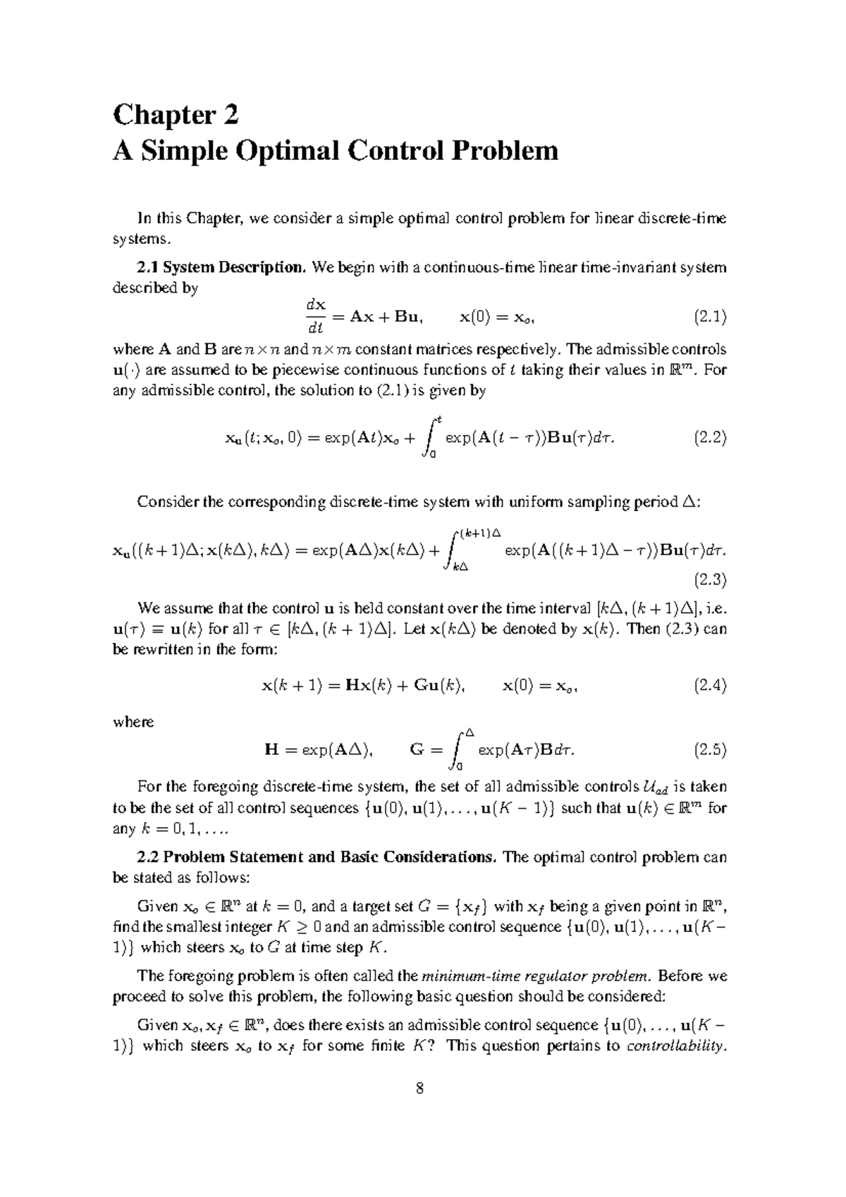 2-240B 1 EE240B - Chapter 2 A Simple Optimal Control Problem In this ...