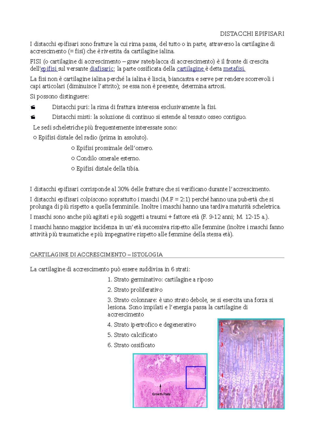 2- Distacchi Epifisari - DISTACCHI EPIFISARI I distacchi epifisari sono ...