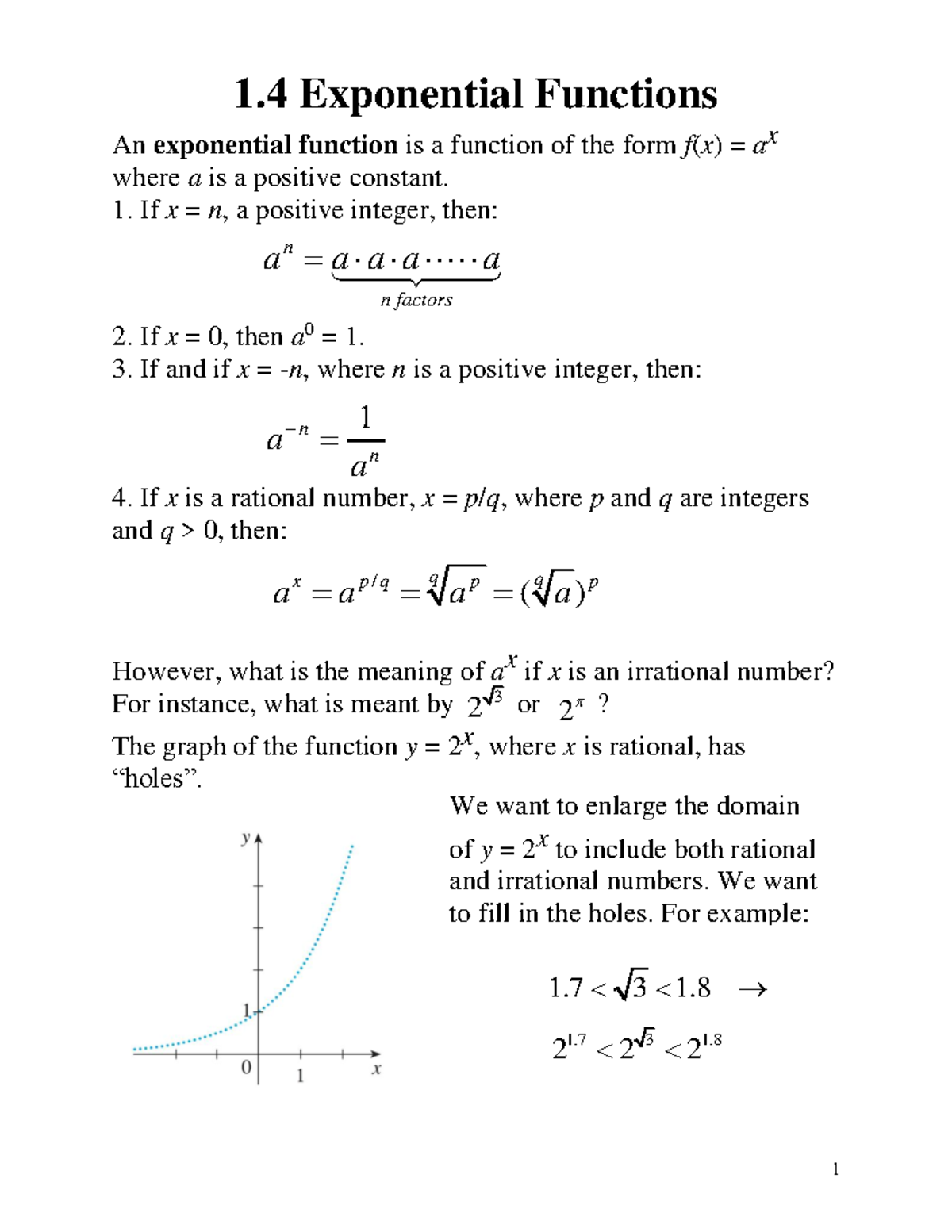 1 - KPU math 2232 math lectures with solutions and info - 1 Exponential ...