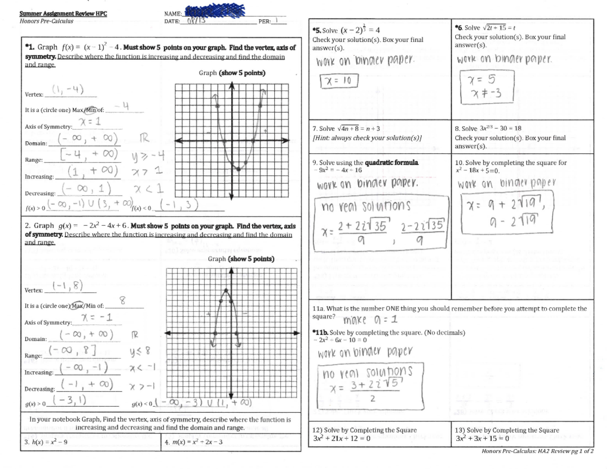 Summer Assignment - Studocu
