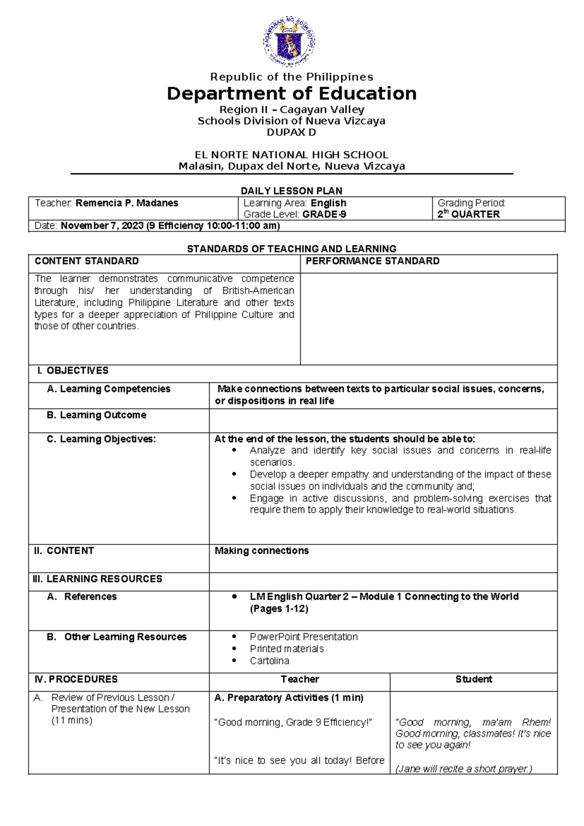 V3-DLP-FD - detailed lesson plan - Republic of the Philippines ...