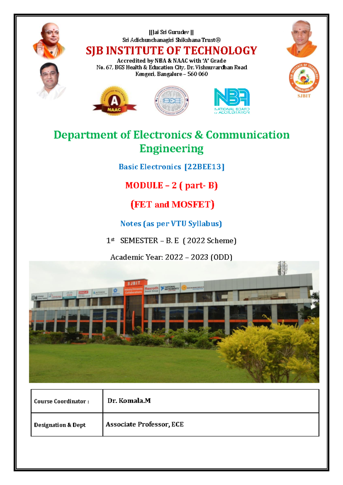 Basic Electronics -Module- 2 FET & Mosfet - ||Jai Sri Gurudev || Sri Adichunchanagiri Shikshana ...