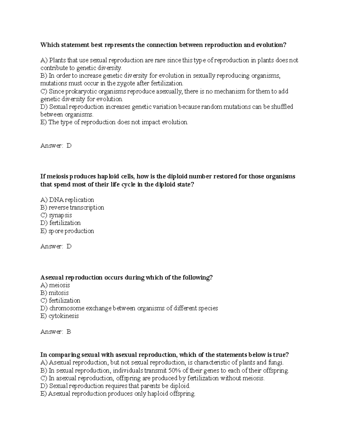 Sample review questions Lectures 6-10 with answers 2023 - Which statement best represents the ...