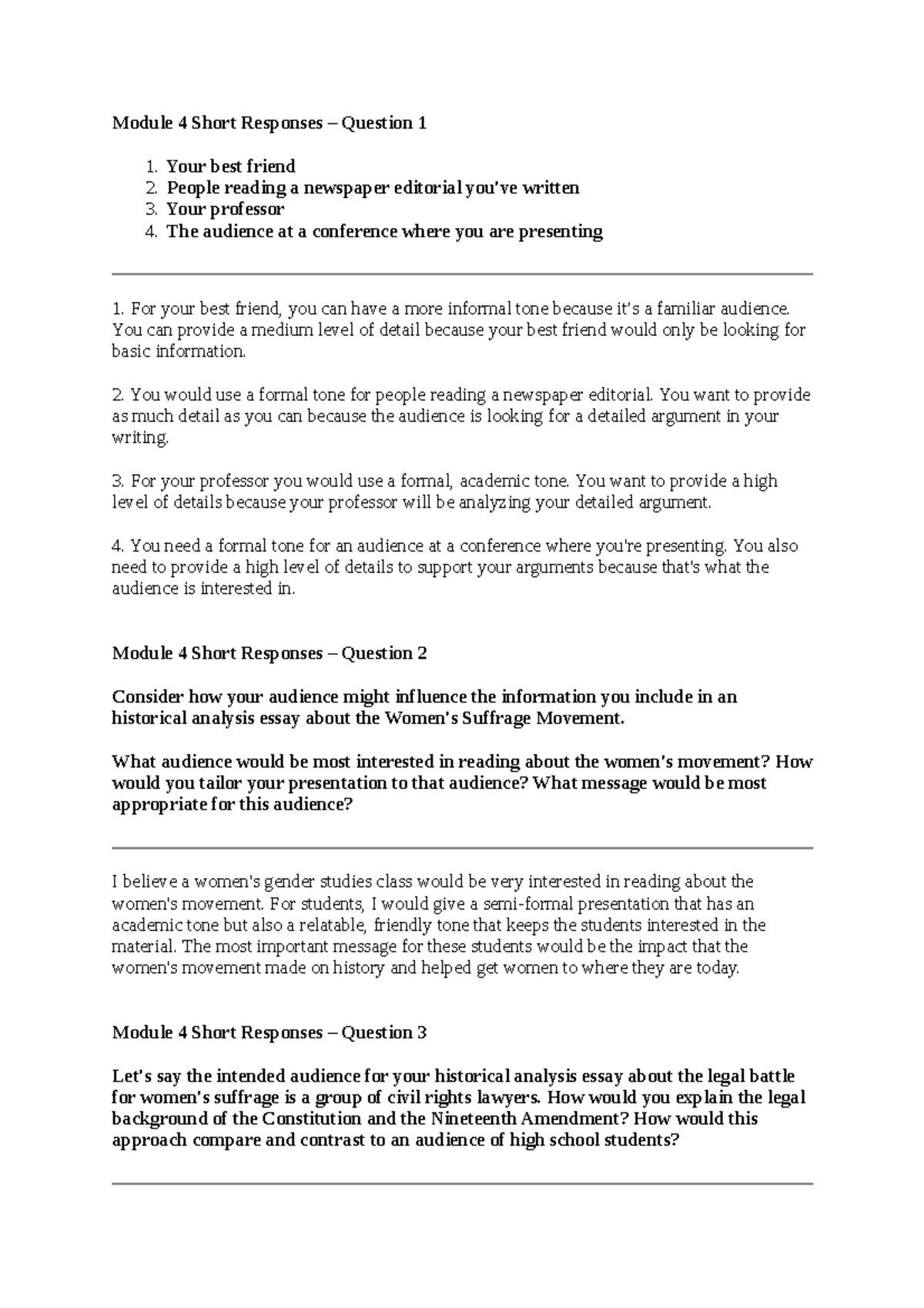 HIS 200 Applied History Short Answers - Module 4 Short Responses ...