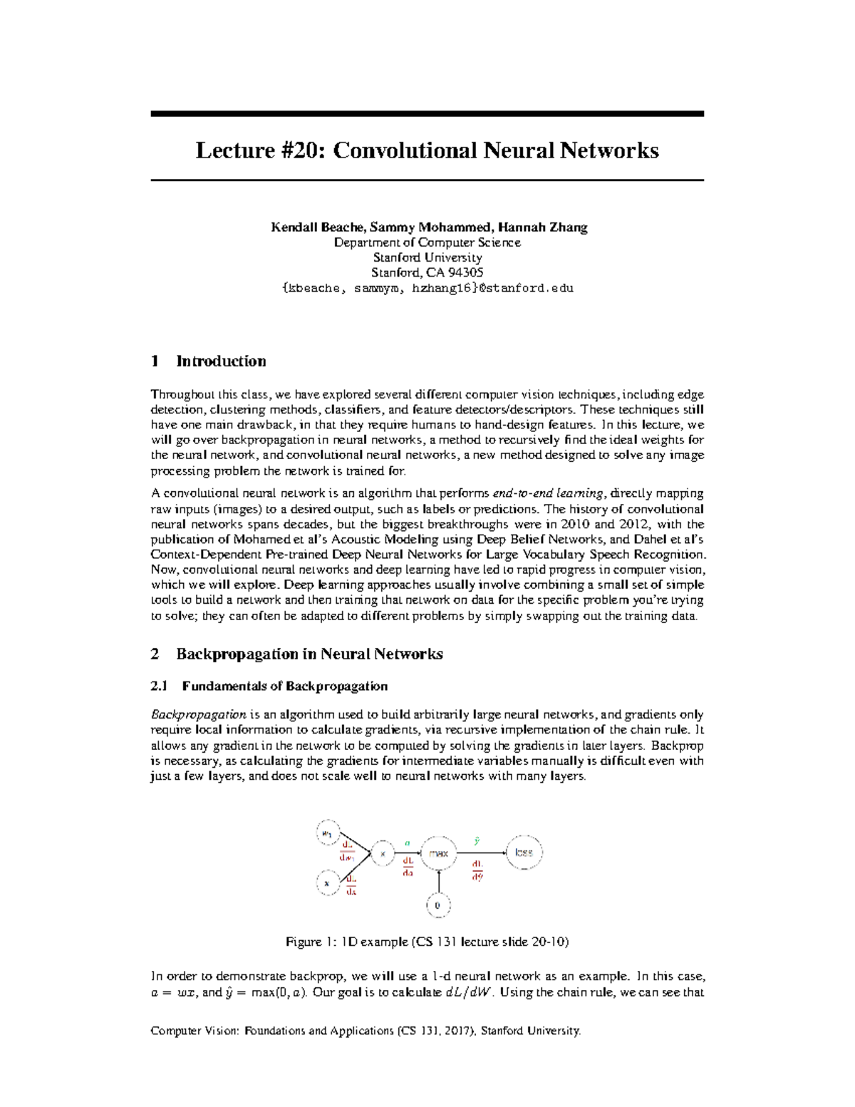 Lecture 20 Class Notes For Devops Lecture 20 Convolutional Neural