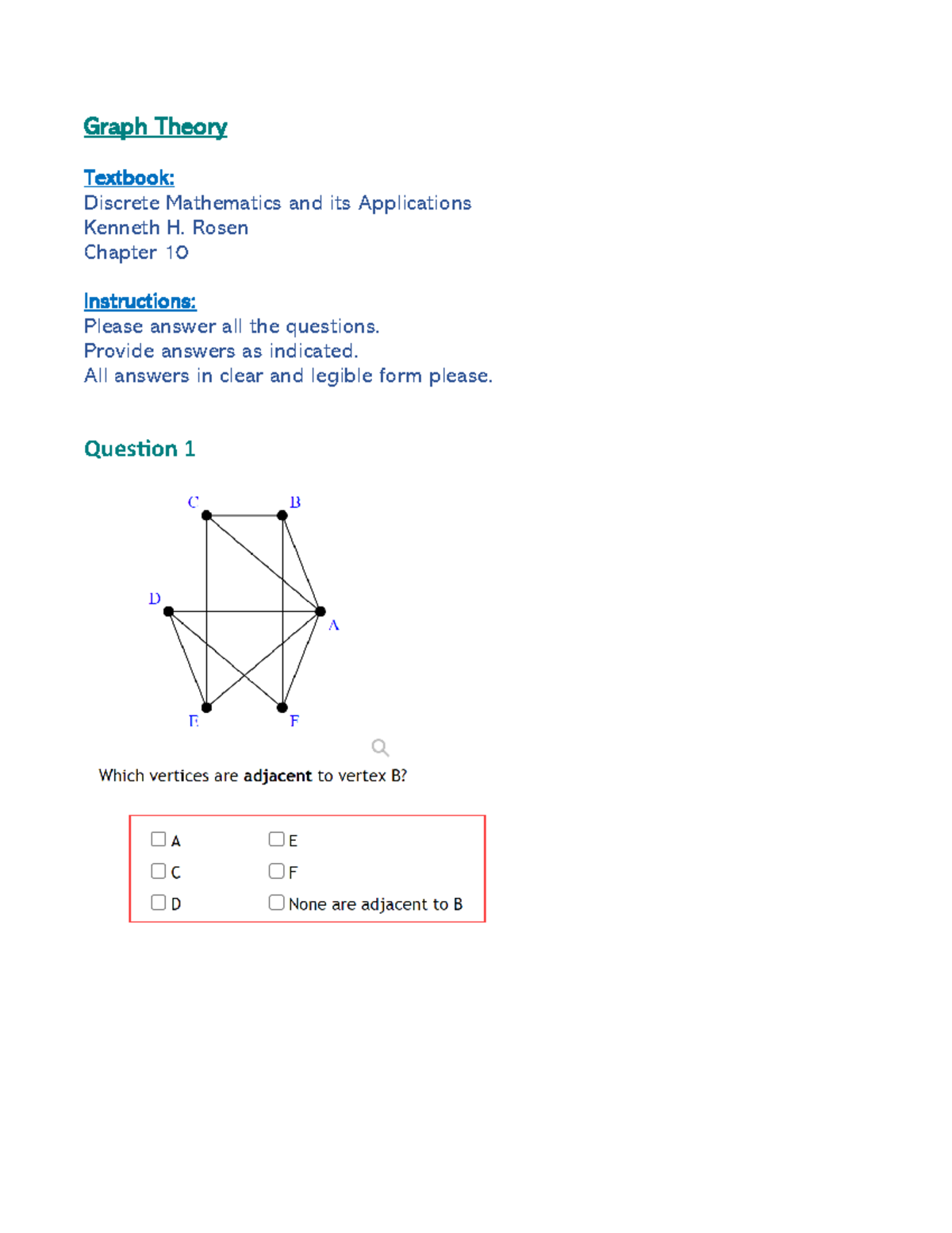 Graph Theory - Economics and Finance - Graph Theory Textbook: Discrete ...