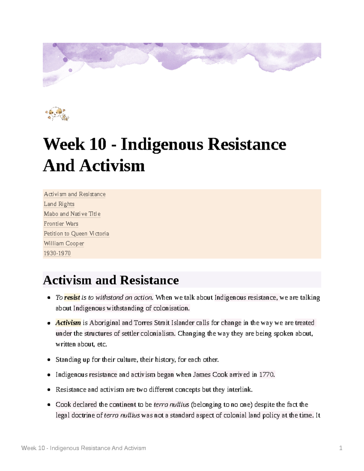 Week 10 - Indigenous Resistance And Activism - Week 10 - Indigenous ...