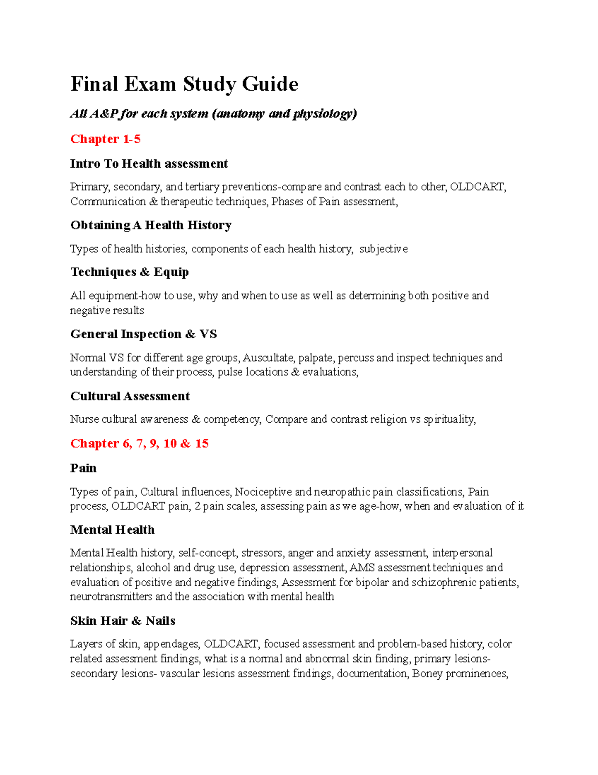 Final Exam Study Guide - Neuro Central, autonomic and peripheral ...