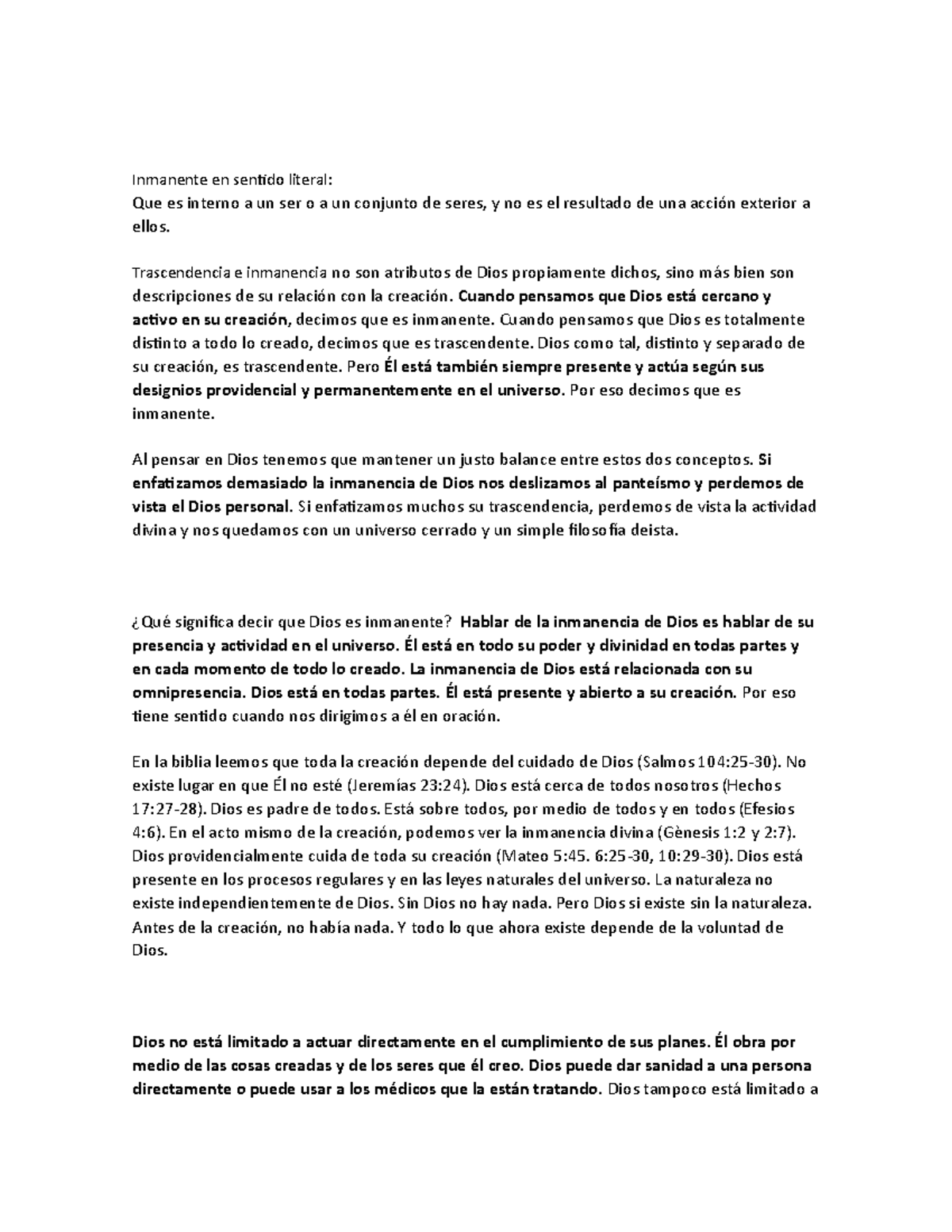 Inmanencia de Dios - Inmanente en sentido literal: Que es interno a un ...