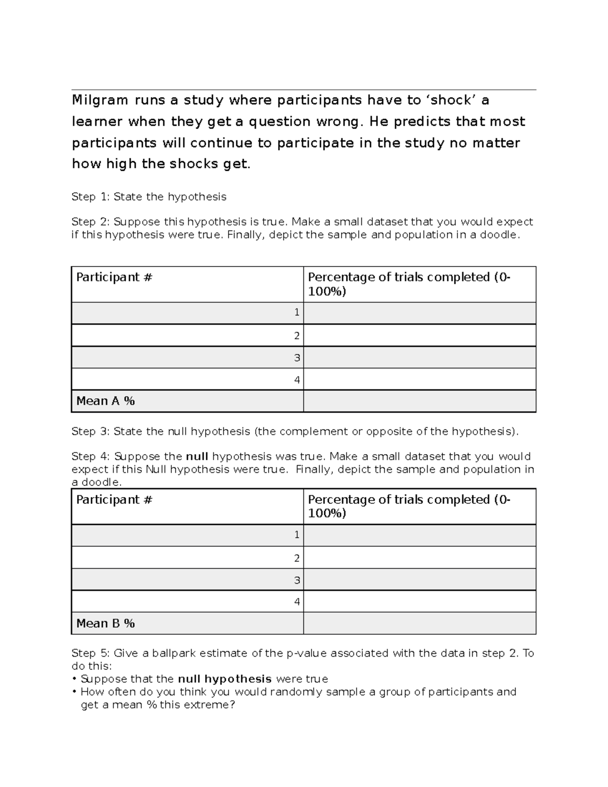 Null hypothesis practice - CRIM 2251 - Douglascollege - Studocu