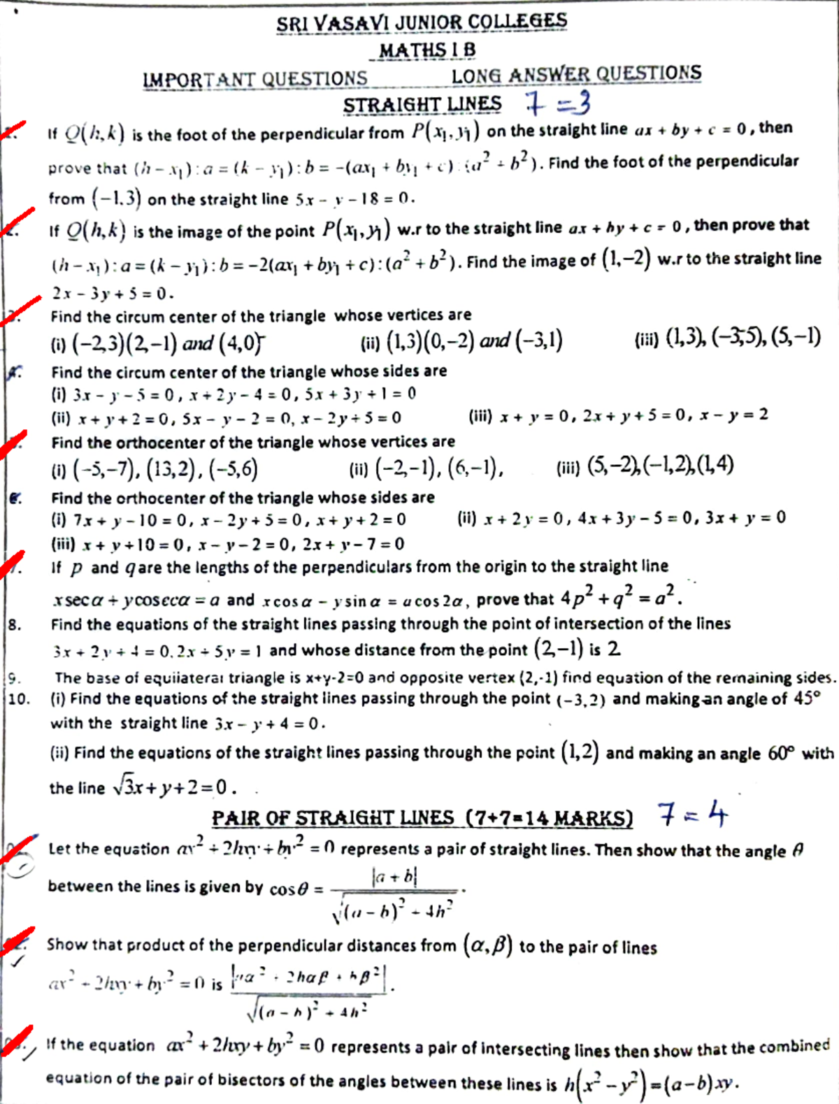Maths 1B IMP Questions - Hbunuj - . 3. 8. 8. SRI VASAVI JUNIOR COLLEGES MATHS IB IMPORTANT ...